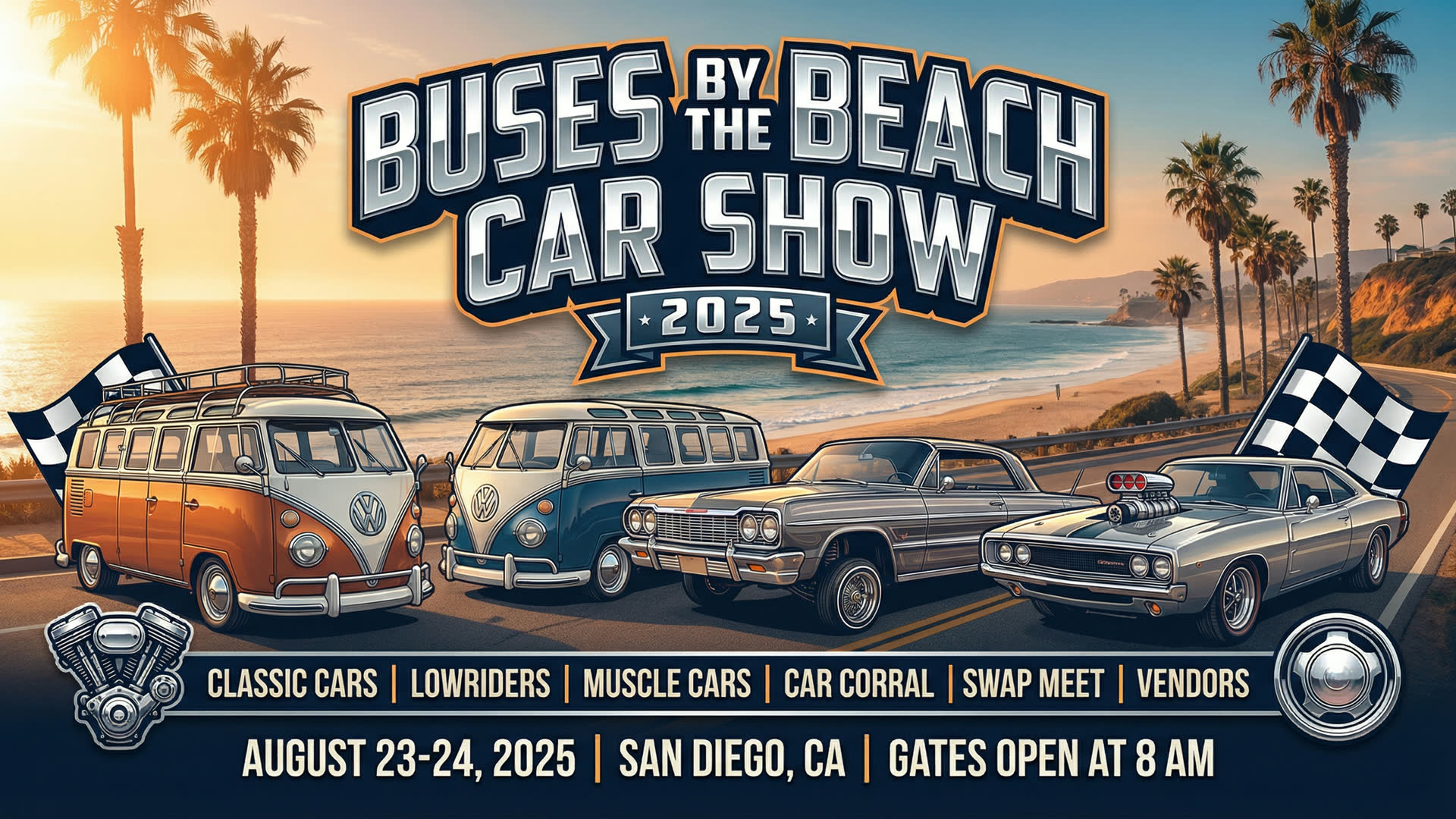 Buses By The Beach Car Show | 2025 | Dana Point, CA • iDriveSoCal