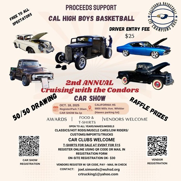 Cruising with the Condors Car Show | 2025 | Whittier, CA