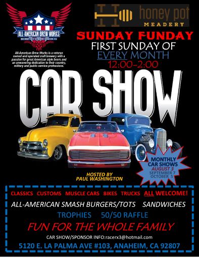 All American Brew Works Car Meet | Monthly | Anaheim, CA
