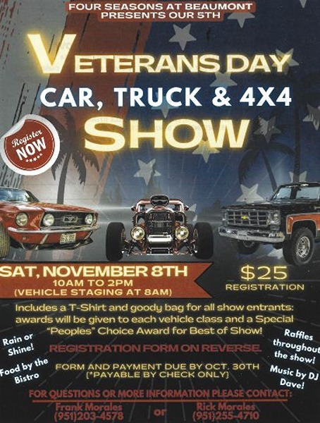Four Seasons Veterans Day Car Show | 2025 | Beaumont, CA