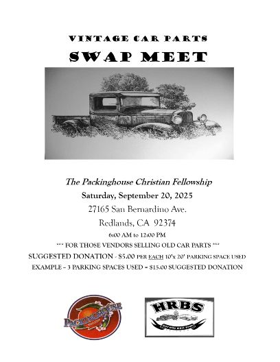 Packing House Vintage Car Parts Swap Meet | 2025 | Redlands, CA
