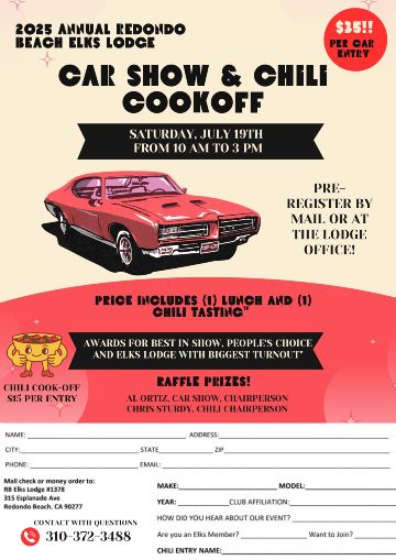 Redondo Beach Elks Car Show Cook-Off | 2025 | LA County, CA